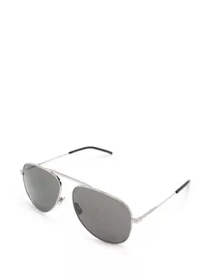 Saint Laurent Pilot Frame Sunglasses - Silver