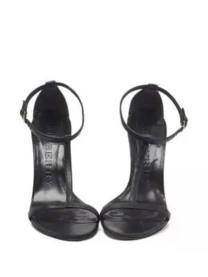 Burberry Patent Leather T-strap Wedge Sandals