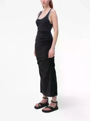 Simkhai Darian Ruched Ribbed Midi Dress
