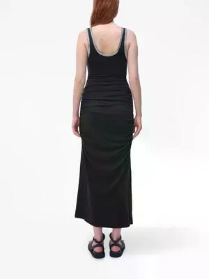 Simkhai Darian Ruched Ribbed Midi Dress