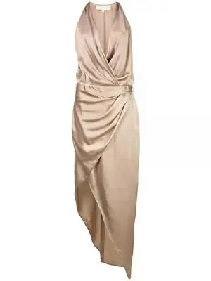Michelle Mason Asymmetrical Halterneck Silk Dress