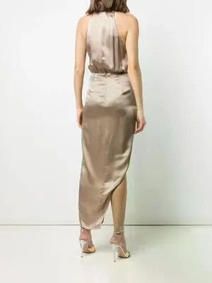 Michelle Mason Asymmetrical Halterneck Silk Dress