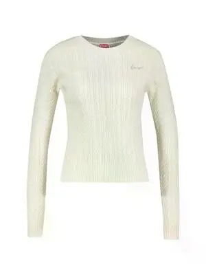 Kenzo Signature Embroidered Cable-knit Sweater