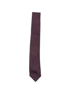 FERRAGAMO Gancini Pattern Tie - Blue