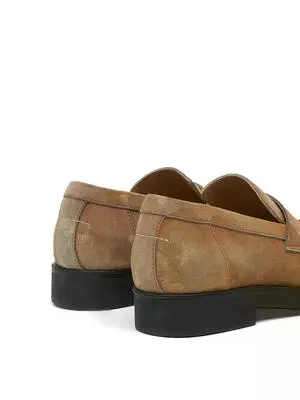 MAISON MARGIELA Washed-suede Biker Loafers