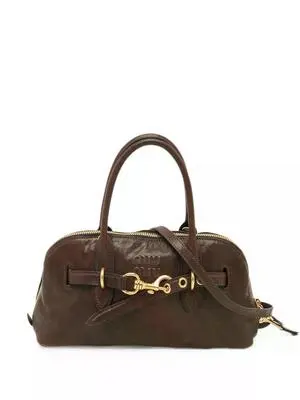 Miu Miu Aventure Leather Satchel Bag - Brown