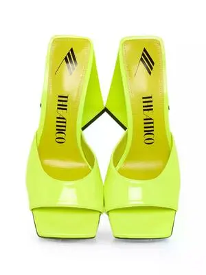 Attico Devon Patent Leather Block Heel Sandals - Green