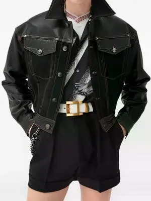 Versace Contrast Panel Button-up Jacket