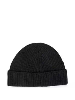 C.P. COMPANY Ribbed-knit Wool Beanie Hat - Black