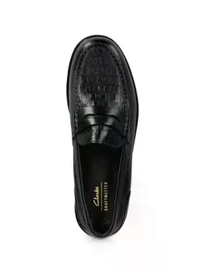 Clarks Crocodile-effect Leather Loafers