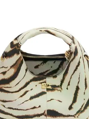 GANNI Zebra Print Shoulder Bag - Neutrals