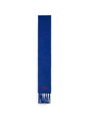 Polo Ralph Lauren Fringed Brushed Scarf - Blue