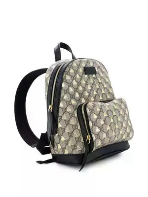 Gucci Printed Gg Coated Canvas Zip Pocket Backpack - Black