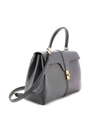 Celine 16 Top Handle Bag In Smooth Calfskin - Grey
