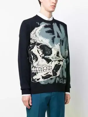 Alexander McQueen Skull Motif Jacquard Jumper