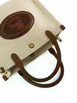 Burberry Mini Clovelly Logo-patch Tote Bag - Neutrals