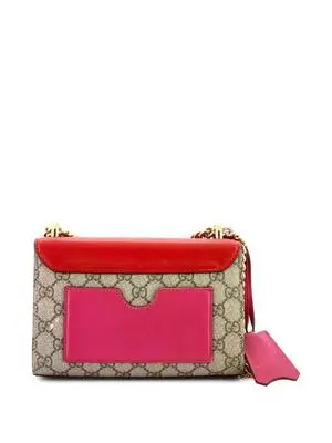 Gucci Padlock Shoulder Bag In Gg Coated Canvas And Leather - Red