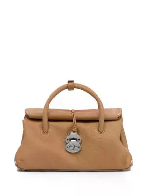 ZANELLATO Dotta Stud-embellished Leather Tote Bag - Neutrals