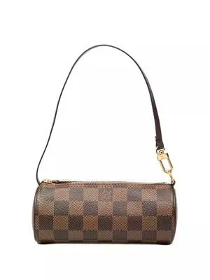 LOUIS VUITTON Damier Ebene Papillon Pochette Handbag - Brown