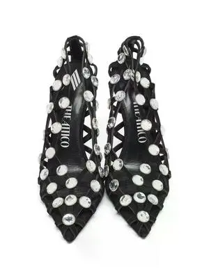 Attico Grid Crystal-embellished Pumps