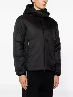 EA7 Logo Embroidered Puffer Jacket