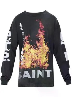 SAINT MXXXXXX Graphic Print Cotton Sweatshirt