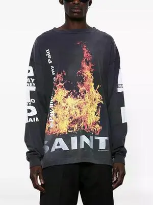 SAINT MXXXXXX Graphic Print Cotton Sweatshirt