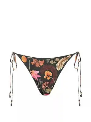 Agua Bendita Embroidered Bikini Bottom - Black