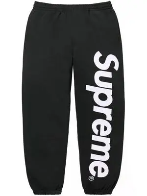 Supreme Satin-appliqué Cotton Track Pants
