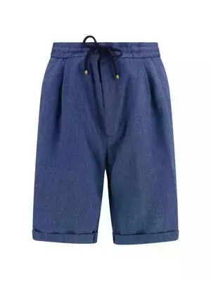 Brunello Cucinelli Herringbone Drawstring Waist Shorts