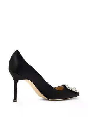 Manolo Blahnik Hangisi 90 Crystal-buckle Pumps