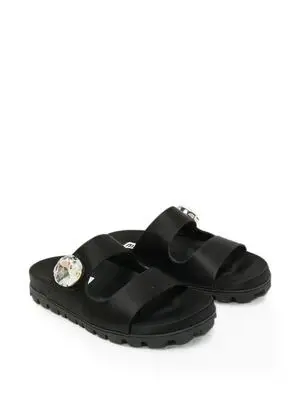 Miu Miu Crystal-embellished Satin Sandals