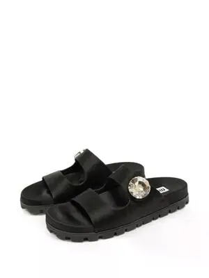 Miu Miu Crystal-embellished Satin Sandals