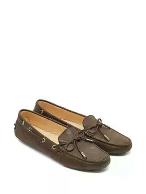 TOD'S Leather Bow Detail Slip-on Loafers