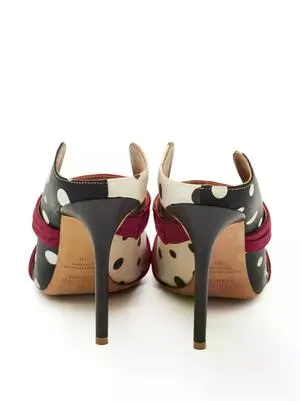 MALONE SOULIERS Maureen Polka-dot Heeled Mules - Black