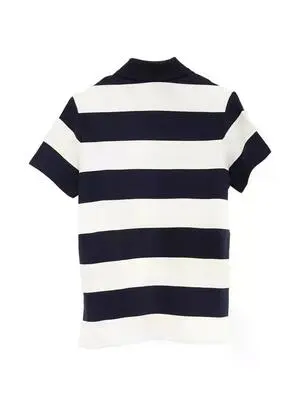 Moncler Striped Logo Patch Polo Shirt