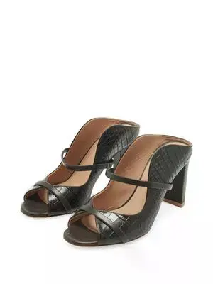 MALONE SOULIERS Norah Crocodile-embossed Mules - Brown
