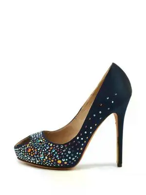 Alexander McQueen Crystal-embellished Open-toe Pumps