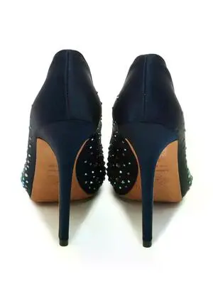 Alexander McQueen Crystal-embellished Open-toe Pumps