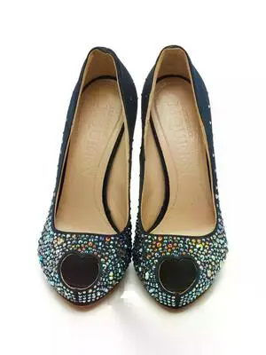 Alexander McQueen Crystal-embellished Open-toe Pumps