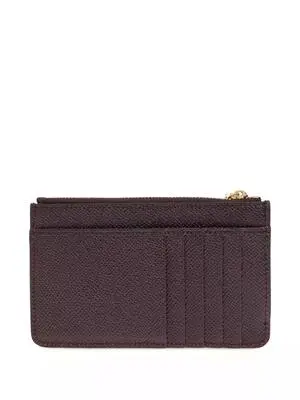 Dolce & Gabbana Logo-plaque Grained Leather Card Holder - Purple