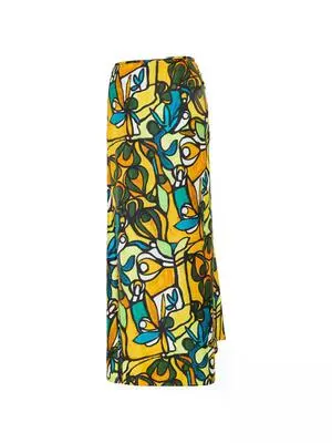 Christopher Esber Abstract Print Draped Skirt - Yellow