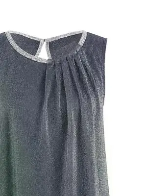 Frank Lyman Pleated Metallic-effect Dress