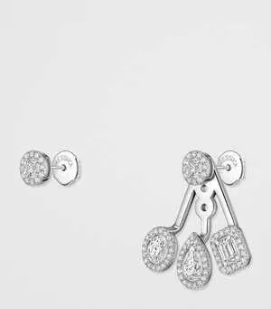 Messika My Twin Trio White Gold And Diamond Earrings
