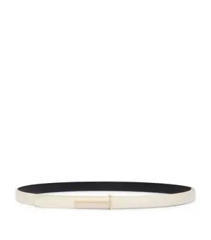 TOM FORD T Icon Leather Belt - Ivory