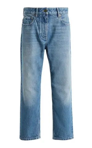 Valentino Garavani Rigid High-rise Straight-leg Cropped Jeans - Blue
