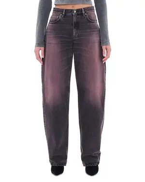 HAIKURE Bibi Barrel Jeans - Pink Black