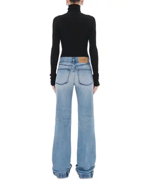 HAIKURE Floral Cut Mid Rise Jeans