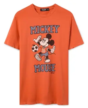 Junk Food Clothing Mickey Mouse Soccer Vintage T-shirt - Washed Red