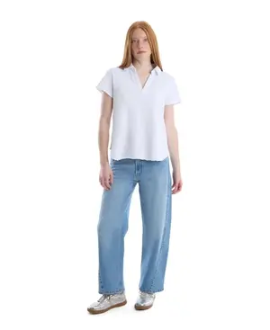WILT CLOTHING Short Sleeve Polo With Chest Pocket - White